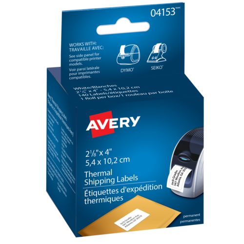Avery Shipping Labels, 04153, 2-1/8" x 4", White, Thermal and Label Makers