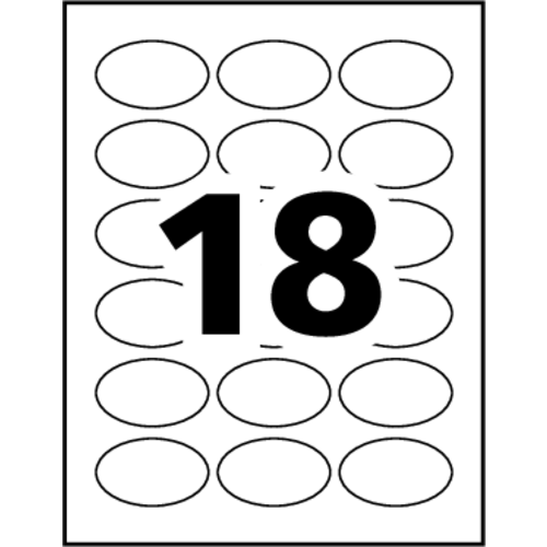 Avery® Print-to-the-Edge Oval Labels - 22804 - Template - 18 labels per ...