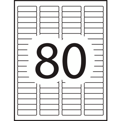 Avery Removable ID Labels - 6504 - Template - 80 labels per sheet