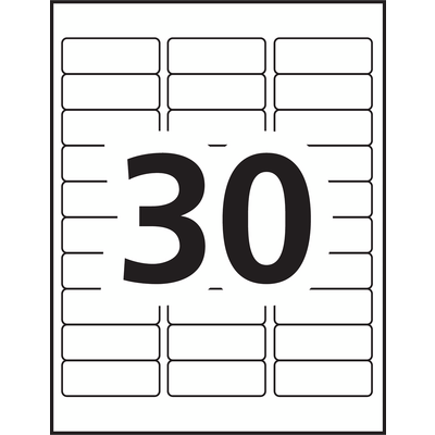 Avery Removeable ID Labels - 6498 - Template - 30 labels per sheet
