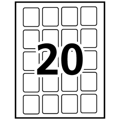 Avery Print or Write Multi-Use Labels - 02213 - Template - 20 labels ...