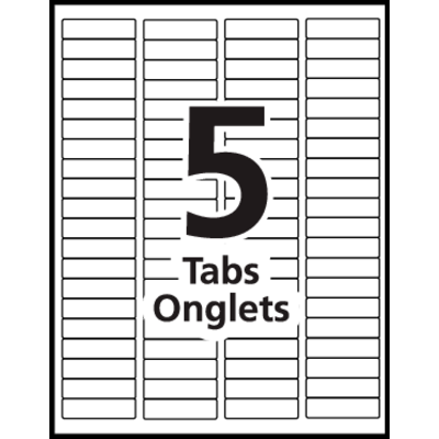 Avery Index Maker Easy Apply™ Dividers 5-Tab - 11446 - Template
