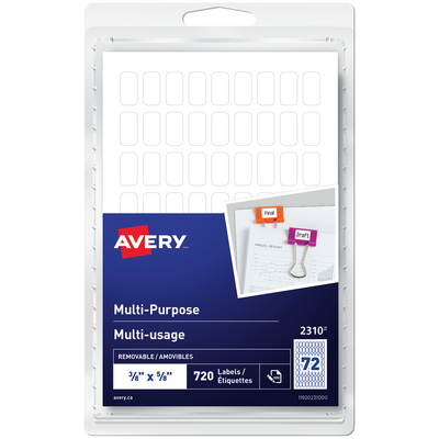 Avery® 2310 - Multi-Purpose Removable Labels, 3/8" x 5/8", Rectangle, White