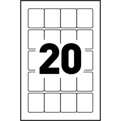 Avery Print or Write Multi-Use Labels - 2313- Template - 20 labels per ...