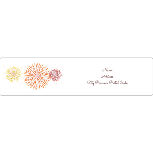 New Year Red Fireworks predesigned Label and Card template for your ...