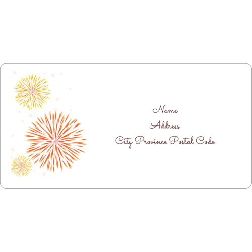New Year Red Fireworks predesigned Label and Card template for your ...