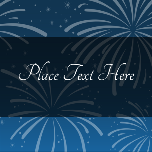 New Year Blue Fireworks predesigned Label and Card template for your ...