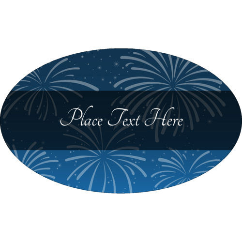 New Year Blue Fireworks predesigned Label and Card template for your ...