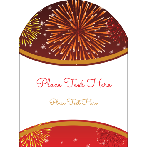 New Year Red Fireworks predesigned Label and Card template for your ...