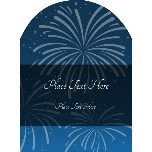 New Year Blue Fireworks predesigned Label and Card template for your ...