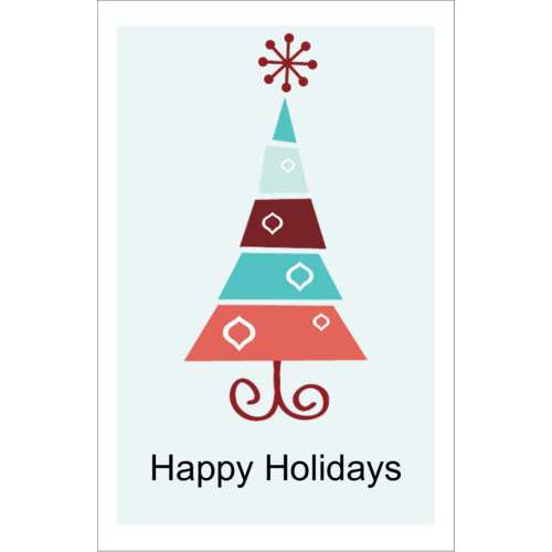 Retro Tree predesigned Label and Card template for your next holiday ...