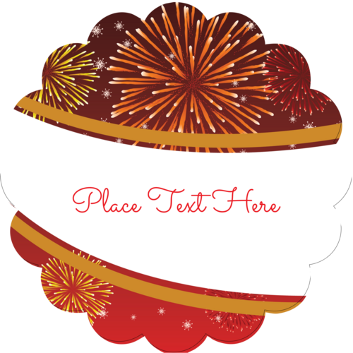 New Year Red Fireworks predesigned Label and Card template for your ...