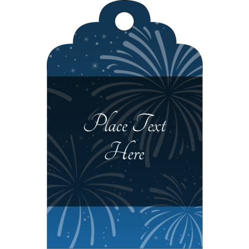 New Year Blue Fireworks predesigned Label and Card template for your ...