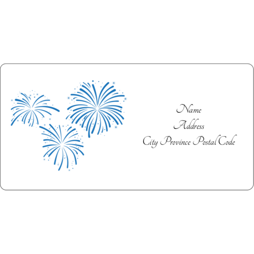 New Year Blue Fireworks predesigned Label and Card template for your ...