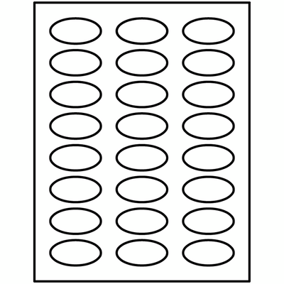 Avery Oval Labels, 1" x 2" - Template