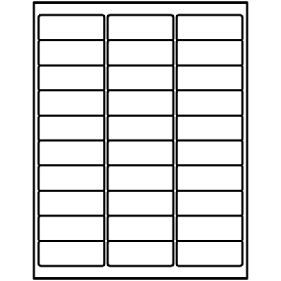 Avery Rectangle Labels, 1" x 2⅝" - Template