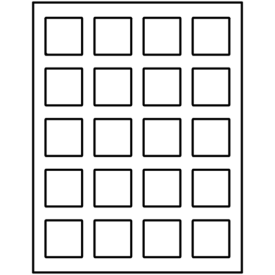 Avery Square Labels, 1½" x 1½" - Template