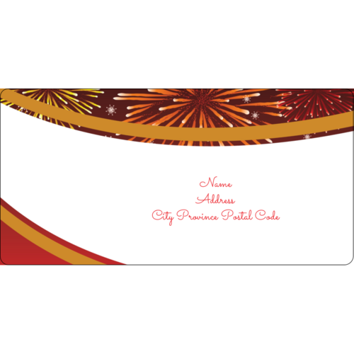 New Year Red Fireworks predesigned Label and Card template for your ...