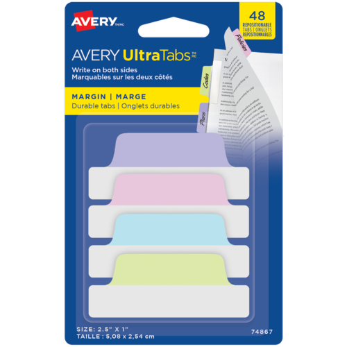 Avery UltraTabs™ - Margin Tabs 2½" x 1;", Repositionable, Two-Side ...