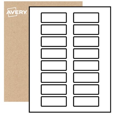 Printable Rectangle Labels, UltraDuty White Film, 1" x 2-5/8" | Avery