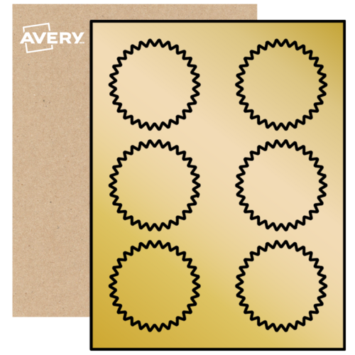 Printable Starburst Labels, Gold Foil Paper, 3" | Avery