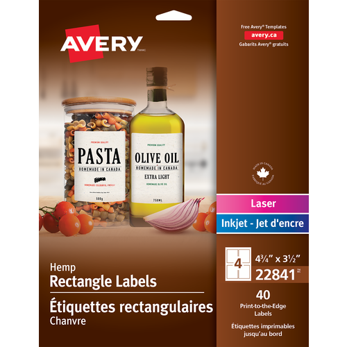 Avery® 05168 - Shipping Labels , 3-1/2" x 5", Rectangle, White