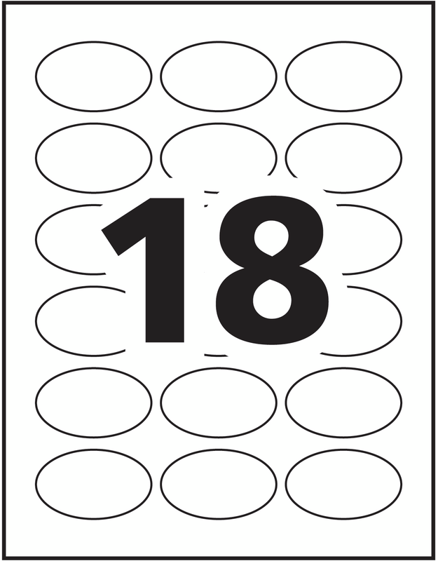 Avery Glossy White Oval Labels, 22804, 1-1/2" x 2-1/2", Print-to-the-Edge