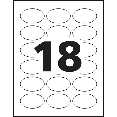 Template for Avery Glossy Clear Oval Labels, 1-1/2" x 2-1/2", Print-to ...