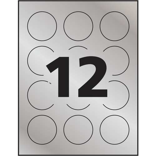 Avery Embossed Round Labels - 22824 - Template - 12 labels per sheet