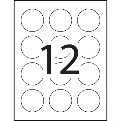 Avery Dissolvable Round Labels - 22205 - Template - 12 labels per sheet