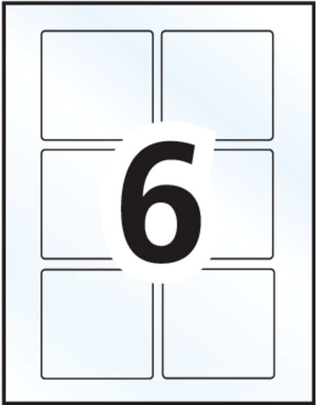 Avery Glossy Clear Square Labels, 7671, 3" x 3"