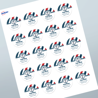 1-1/2 - Professional Printed Round Labels - Matte White Paper | Avery