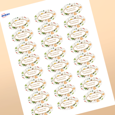 1 x 2 - Professional Printed Oval Labels - Matte White Paper | Avery