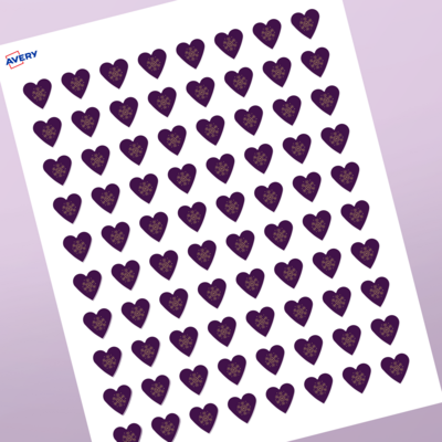 3/4 x 3/4 - Professional Printed Heart Labels - EcoFriendly Matte White ...