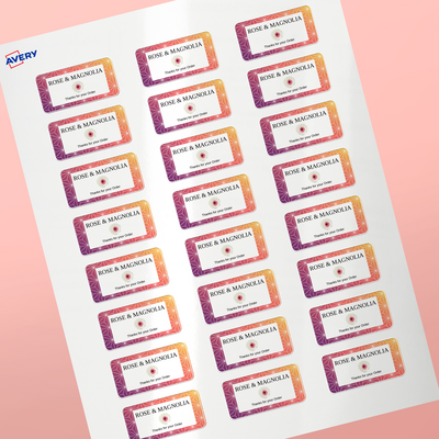 1 x 2 - Professional Printed Rectangle Labels - Glossy White Paper | Avery