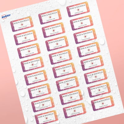 1 x 2 - Professional Printed Rectangle Labels - Durable White Film ...