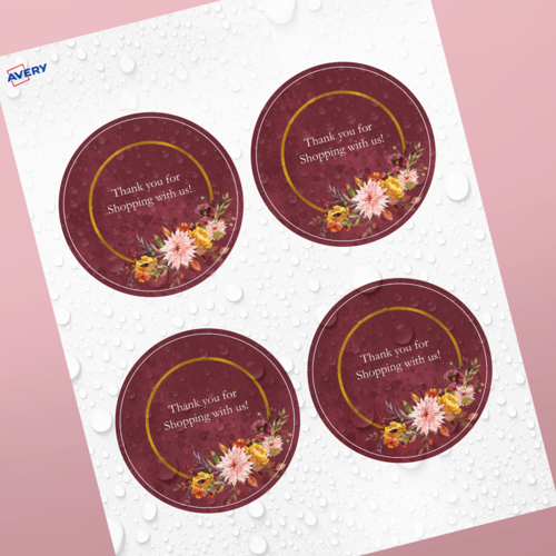 3-1/2 - Professional Printed Round Labels - Removable Decal Film | Avery