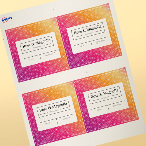 4 x 4 - Professional Printed Square Labels - Hemp Paper | Avery