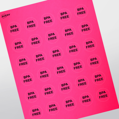1-1/4 - Professional Printed Round Labels - Neon Magenta Paper | Avery