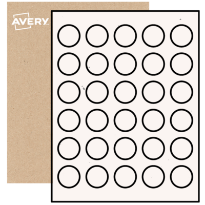 Printable Round Labels, Hemp Fiber Paper, 1-1/4" | Avery
