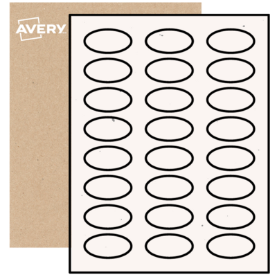 Printable Oval Labels, Hemp Fiber Paper, 1" x 2" | Avery