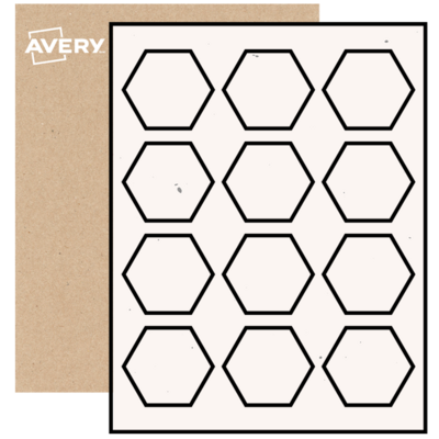 Printable Hexagon Labels, Hemp Fiber Paper, 2-1/2" x 2-5/32" | Avery