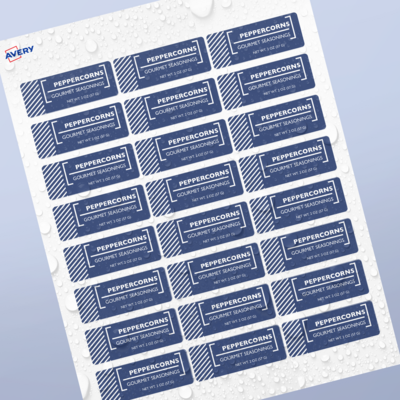 1 x 2-5/8 - Professional Printed Rectangle Labels - Durable White Film ...