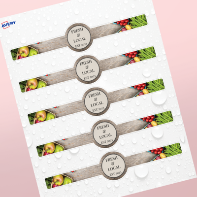 1-12 x 7-3/4 - Professional Printed Band Labels - Durable White Film ...