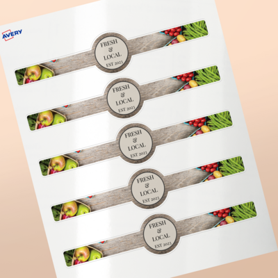 1-12 x 7-3/4 - Professional Printed Band Labels - Glossy White Paper ...