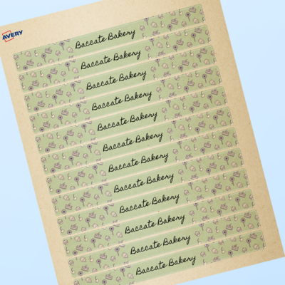 5/8 x 7-1/2 - Professional Printed Band Labels - Kraft Brown Paper | Avery
