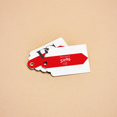 Custom Scallop Hang Tag, Printed Double Sided Landscape, 1-1/4" x 2 ...