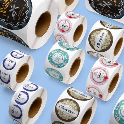 Glossy White Paper, 3.75", Round Labels