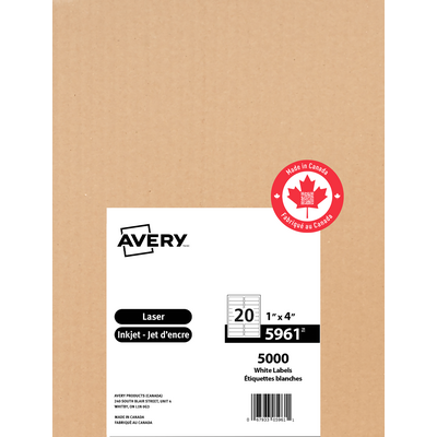 Étiquettes d'adresse pour imprimantes à laser ou jet d'encre, 1" x 4 ...