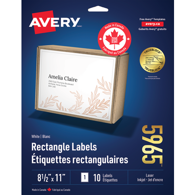 Matte White 8.5" x 11" Shipping Labels with TrueBlock Technology| Avery ...